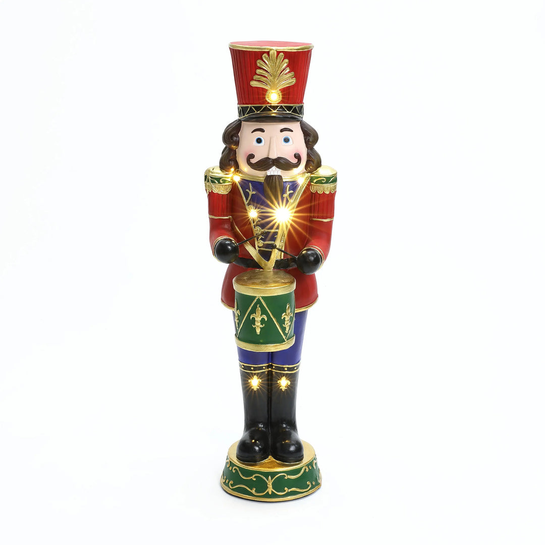 Traditional nutcracker drummer soldier with lights, 3ft tall – LuxenHome