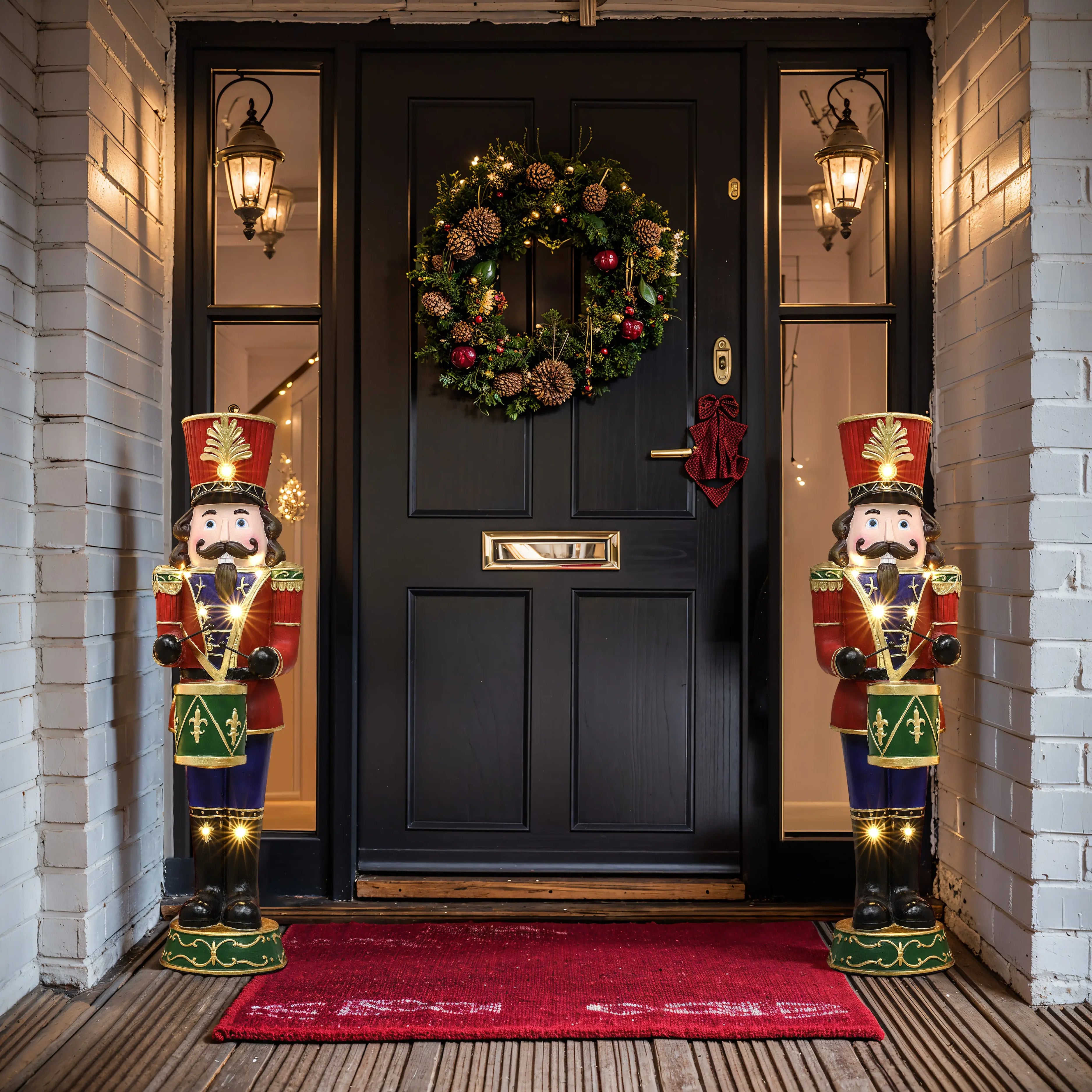 Traditional nutcracker drummer soldier with lights, 3ft tall – LuxenHome