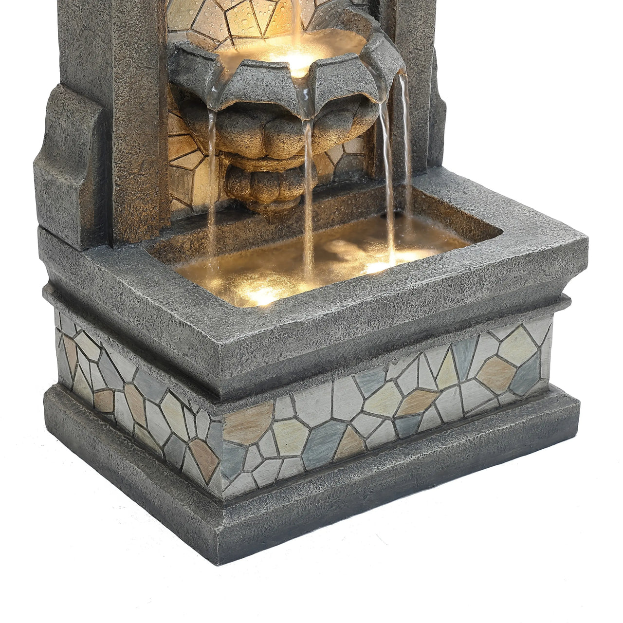 Classic Wall Freestanding Fountain with Lights – LuxenHome