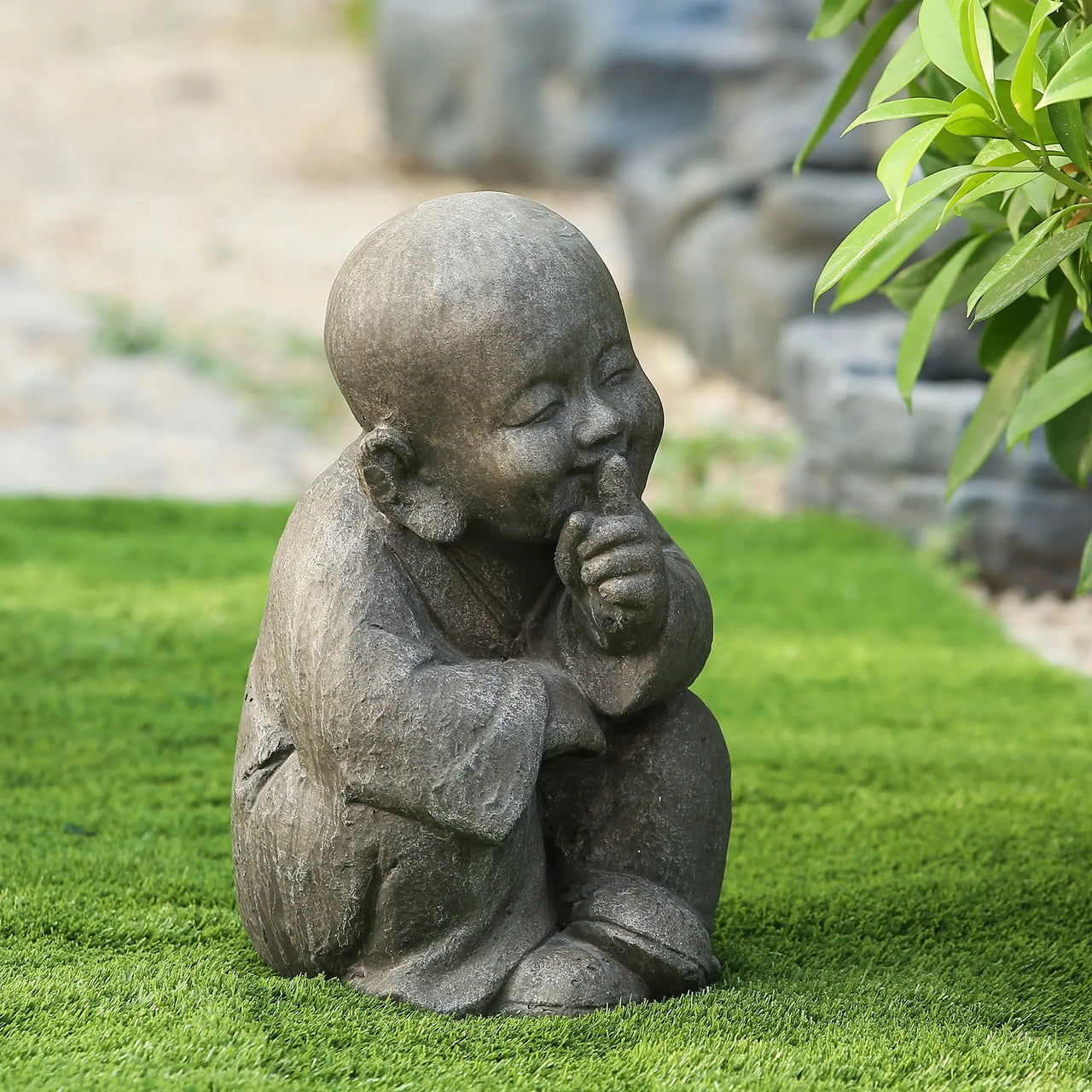 Novice shushing monk statue – LuxenHome